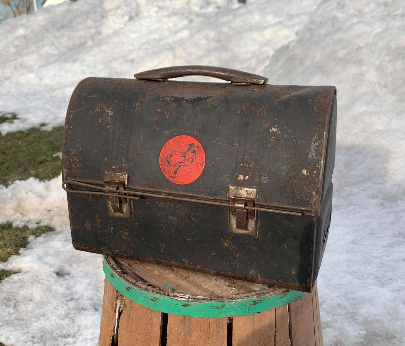 Vintage Dome Top Lunch Box / Pail Retro Decor 1976 Bicentennial Great ...