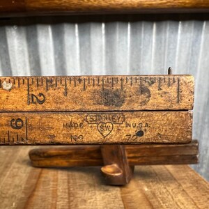 TWO Antique Wood Scribe Ruler Tools - Vintage Stanley Tools - Rustic ...