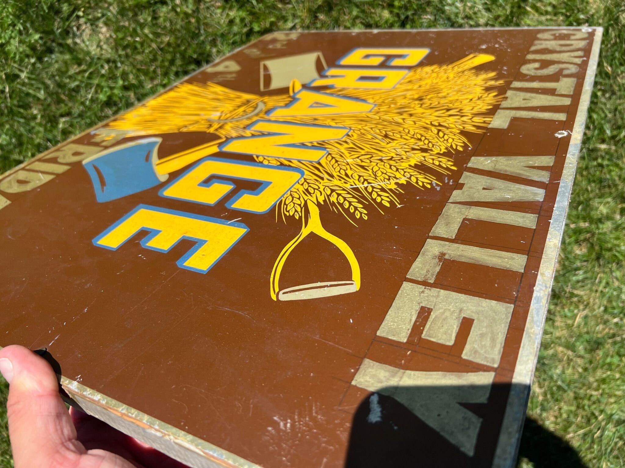 Crystal Valley Grange Sign - Antique Advertising Signage - Rustic ...