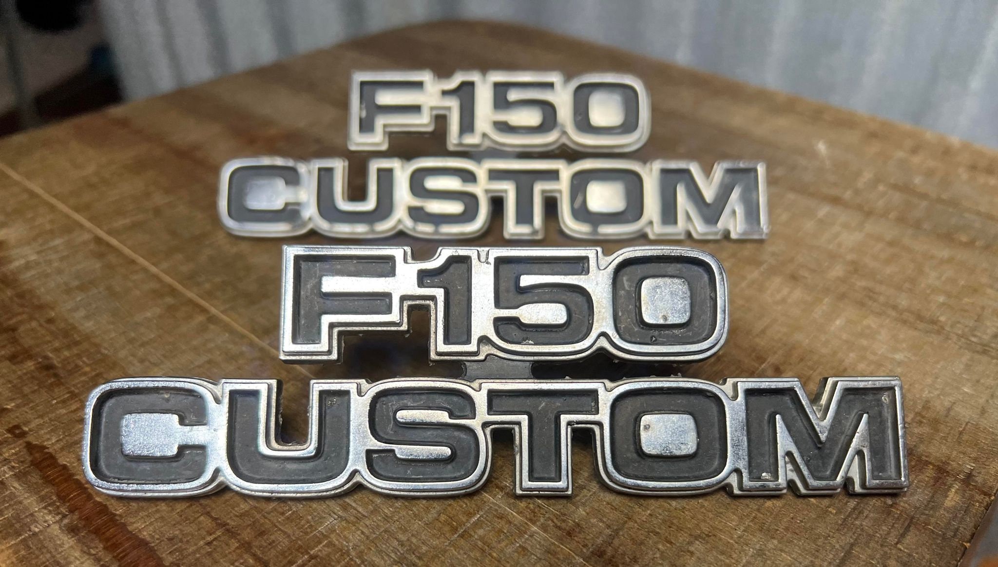 TWO Ford F150 Custom Truck Emblems - Vintage Ford Motor Co - Gas and ...