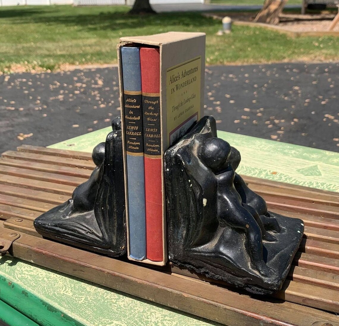 Vintage Cherub Bookends - Rustic Library Decor - Interior Design ...