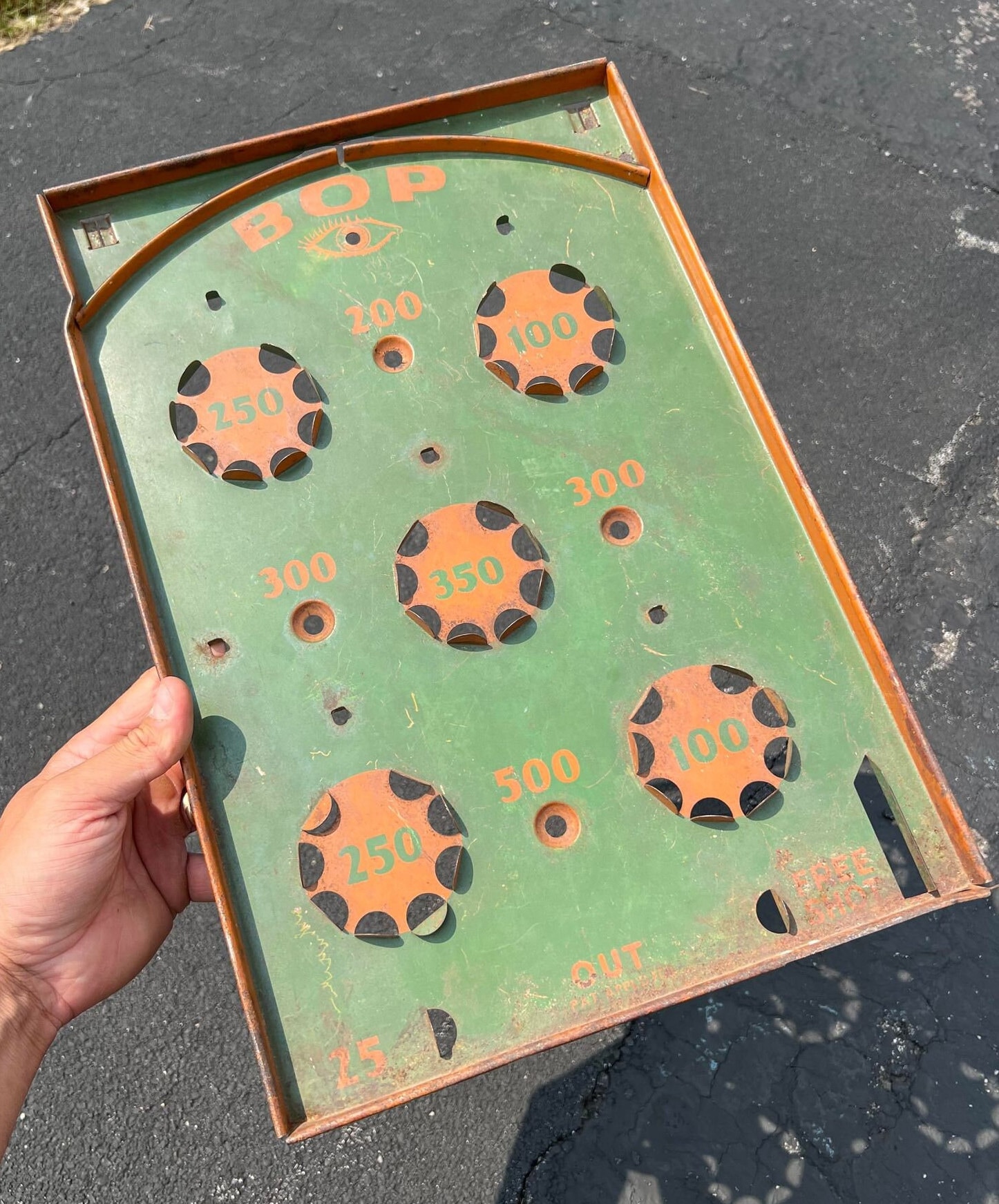 Antique BOP-EYE Marble Pinball Game Vintage Metal Toy Table Top Game ...