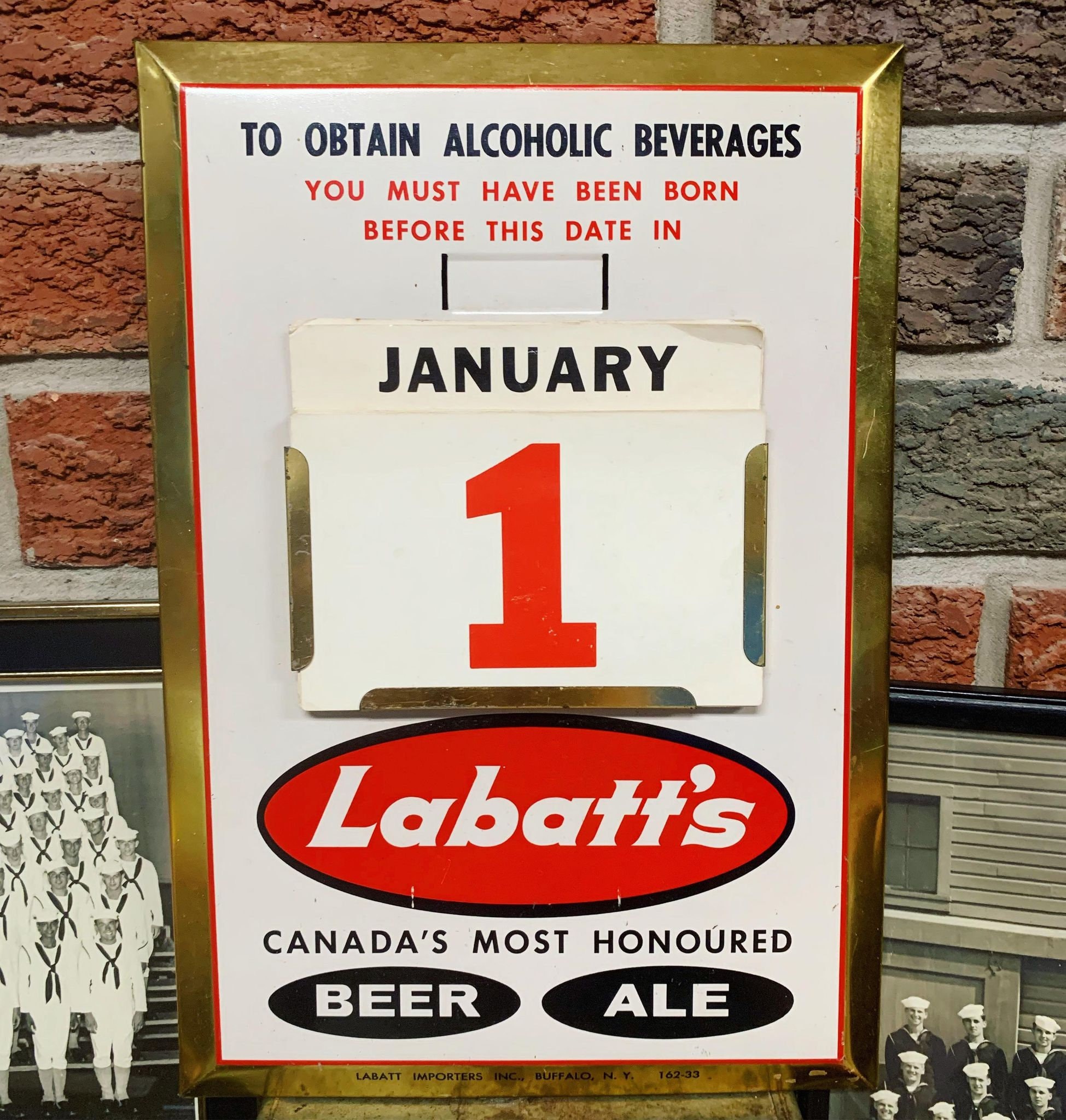 Vintage Labatt's Beer Sign Drinking Age Calendar Buffalo NY Vintage Bar ...