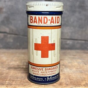Vintage Johnson & Johnson Red Cross Band Aid First Aid Tin Container ...
