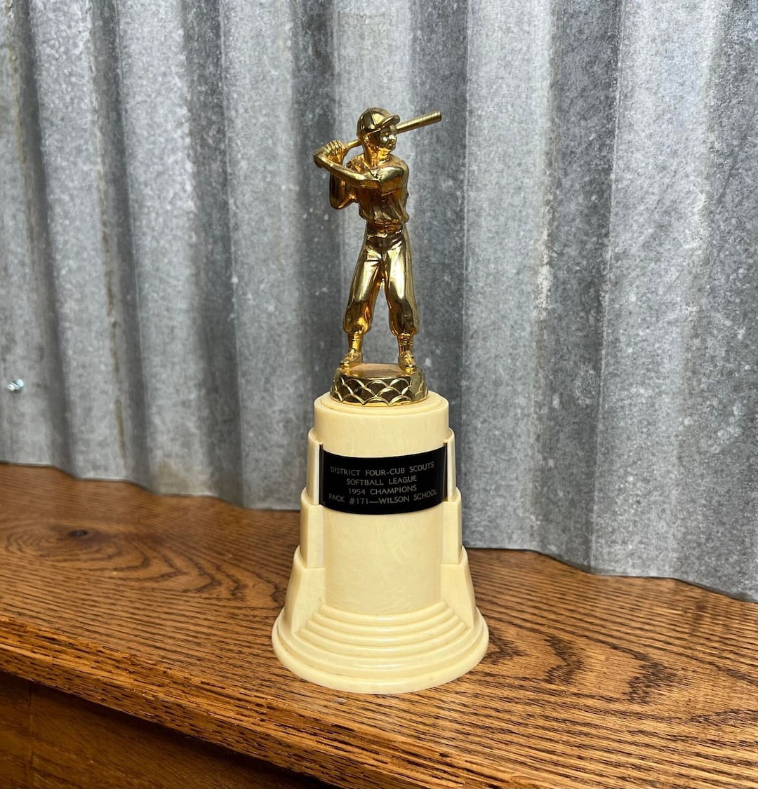 1954 Championship Cub Scouts Softball Trophy - Wilson School - Vintage ...