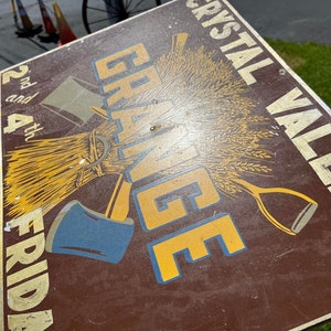 Crystal Valley Grange Sign - Antique Advertising Signage - Rustic ...