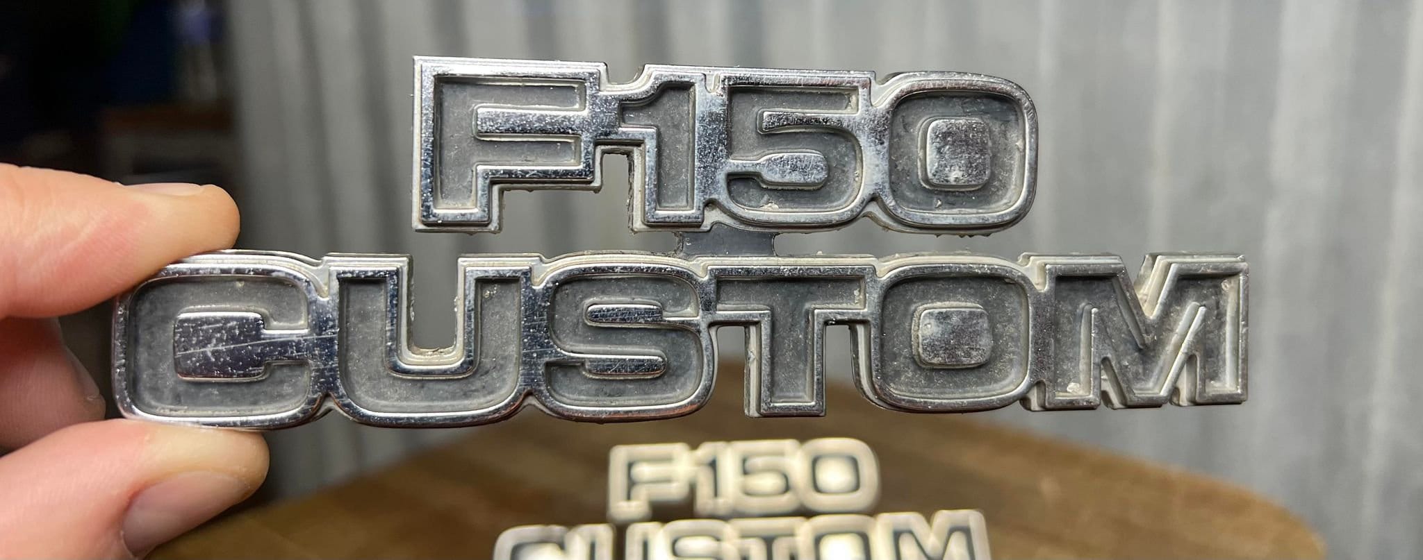 TWO Ford F150 Custom Truck Emblems Vintage Ford Motor Co Gas and Oil ...