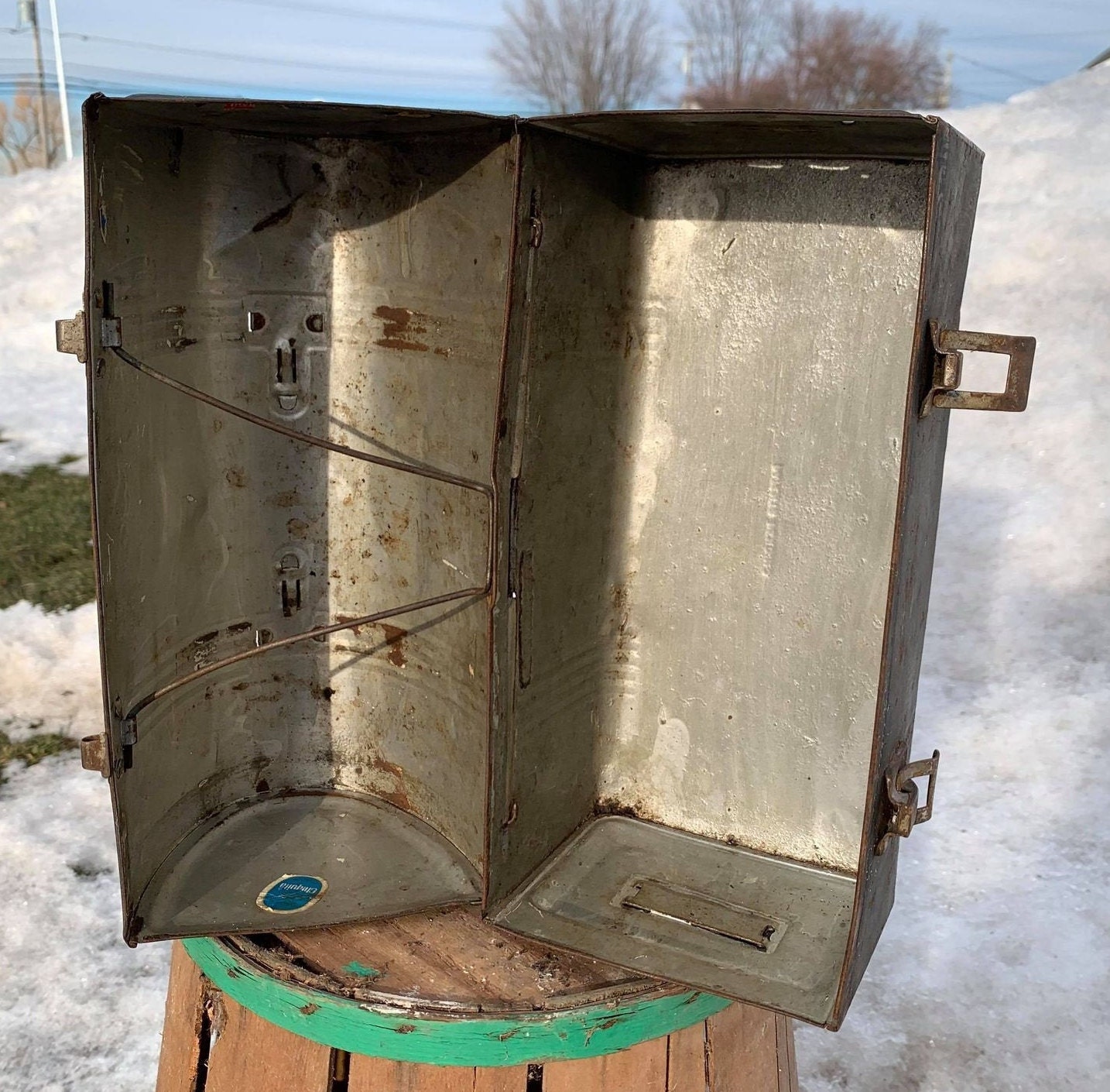 Vintage Dome Top Lunch Box / Pail Retro Decor 1976 Bicentennial Great ...
