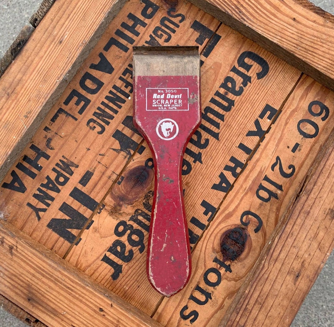 Vintage Red Devil Wood Scraper - Old Tools Great Patina - Devil Graphic ...
