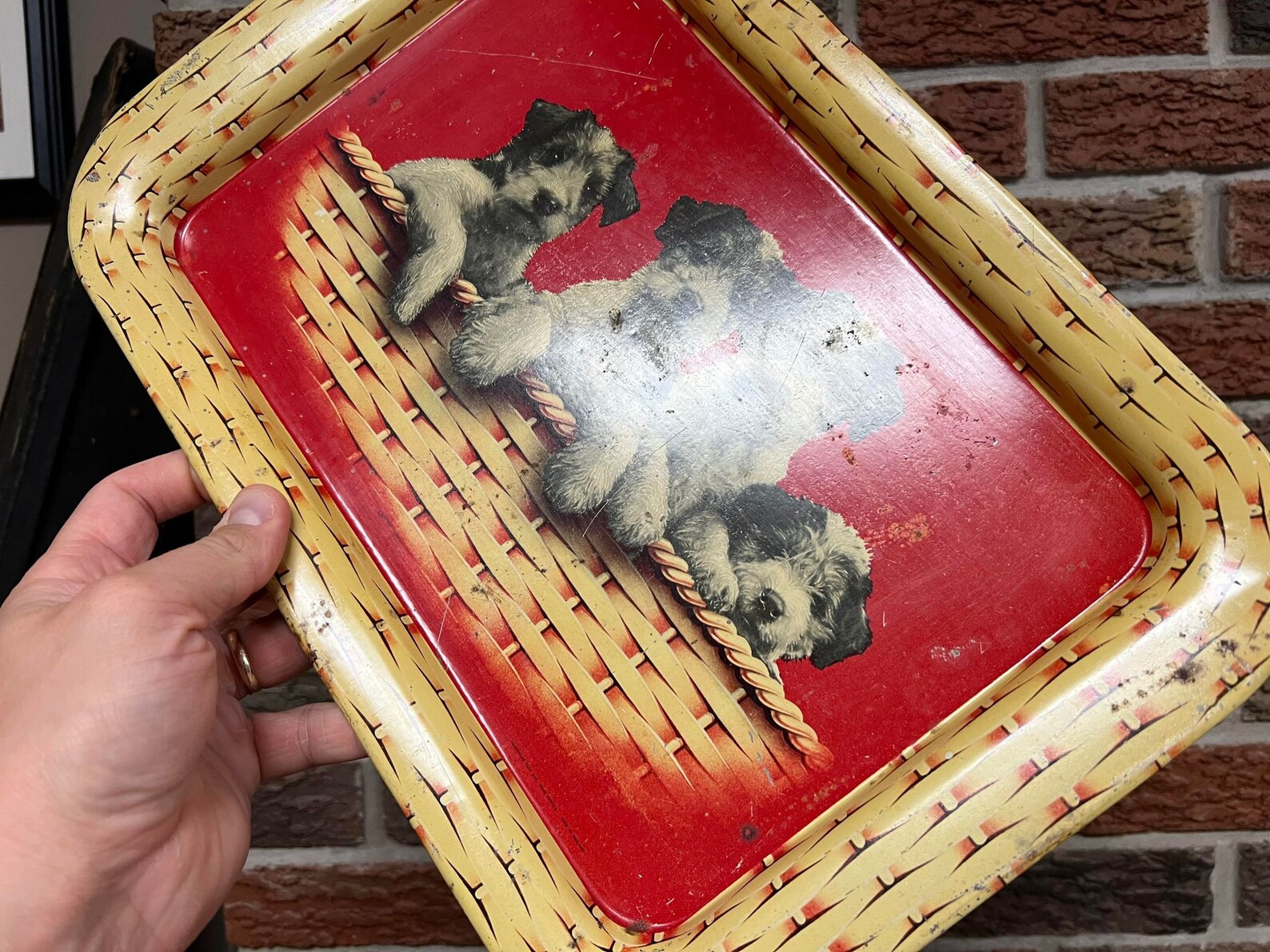 Vintage Handiware Tray 528 "four Puppies" - Made in England - Retro Tin ...