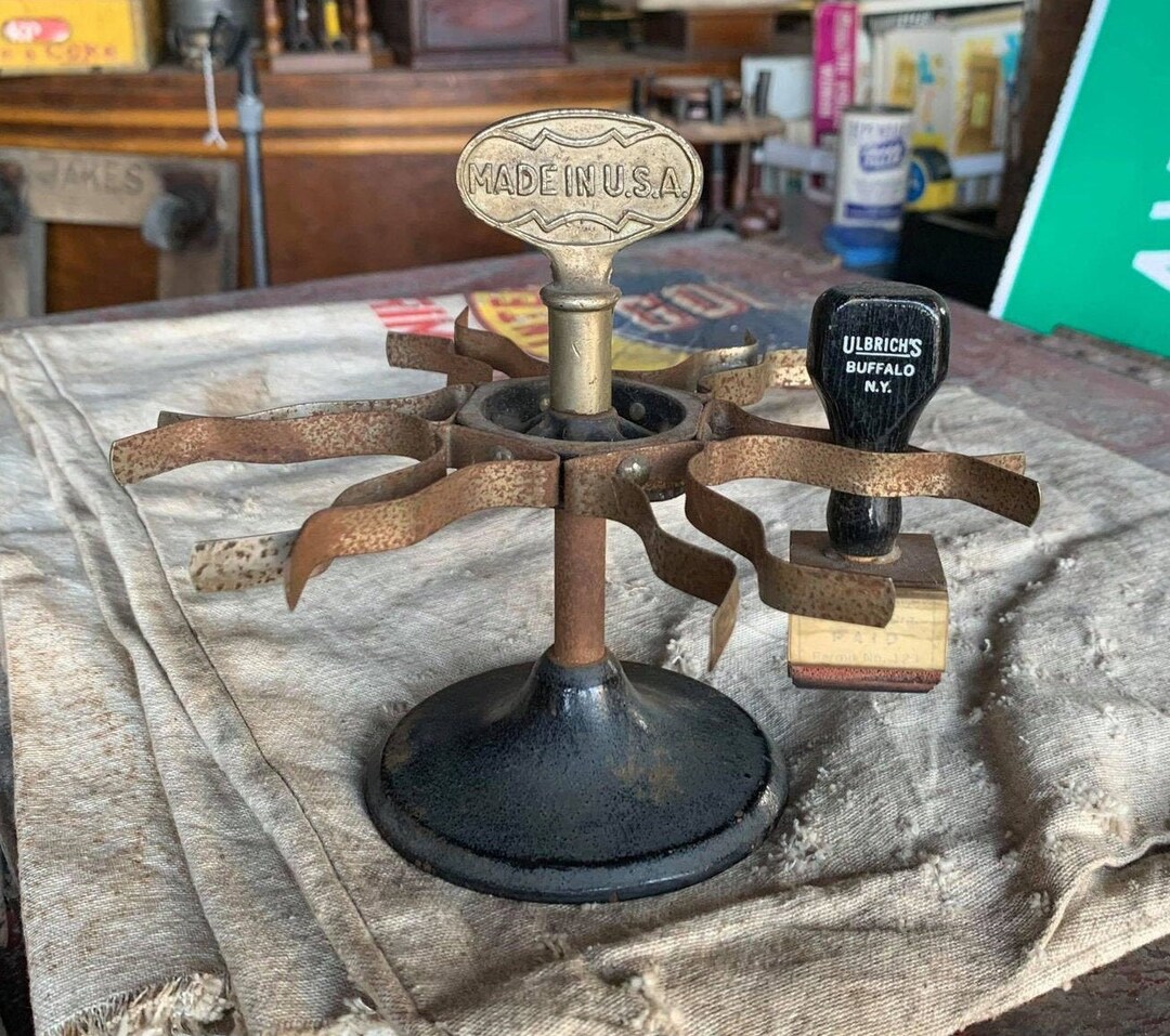 Vintage Universal Ink Stamp Carousel Holder - Made in USA - Rustic ...