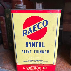 Vintage RAECO Syntol Paint Thinner Can - JH Rae Oil Co. - Rochester NY ...