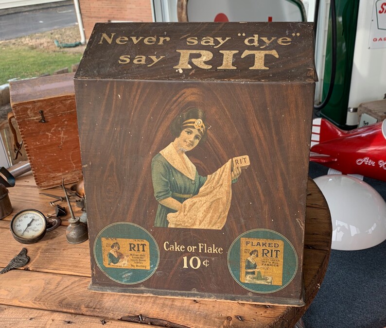 Antique RIT Dye Store Display Cabinet Original Vintage | Etsy