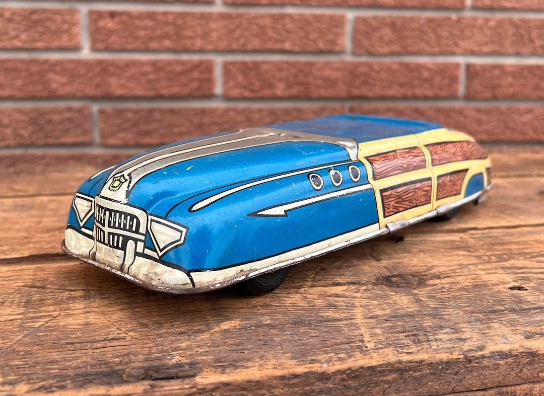 Antique Tin Toy "woody" Car - Vintage Friction Toy Automobile ...