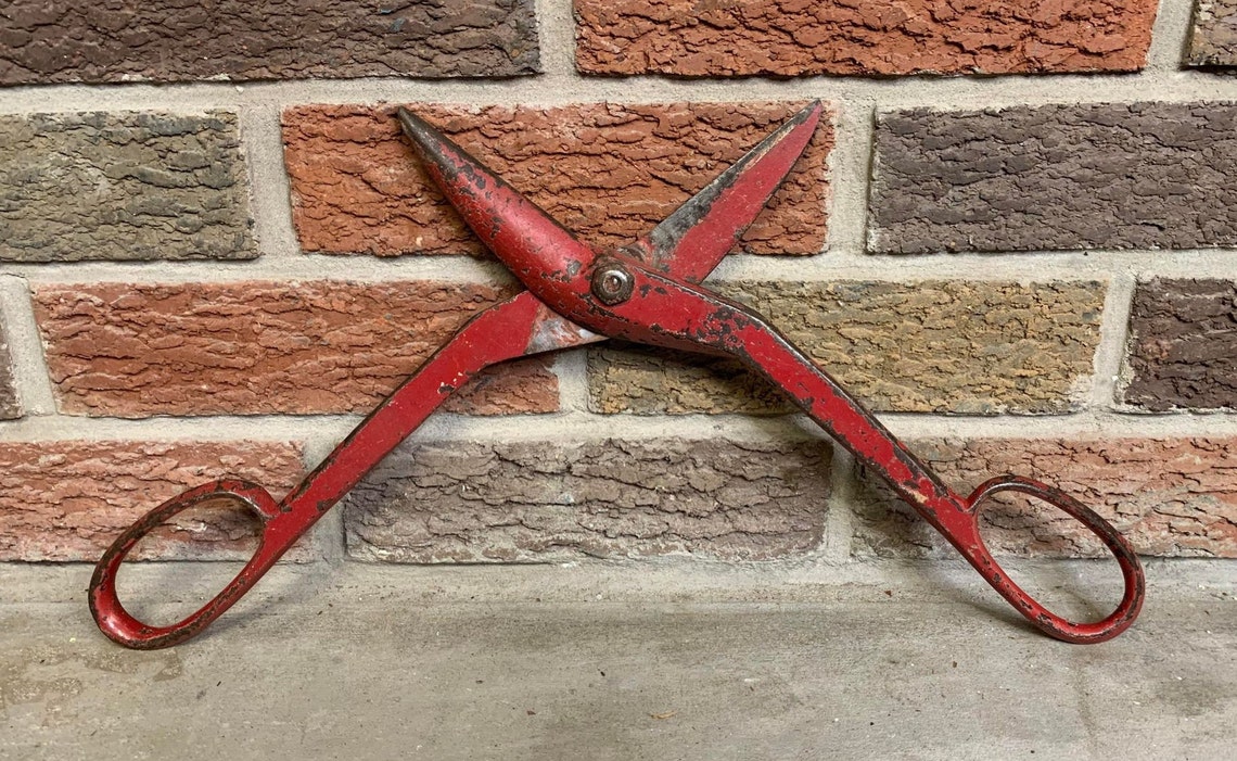 Antique Industrial Metal Shears Tin Snips Giant Scissors | Etsy