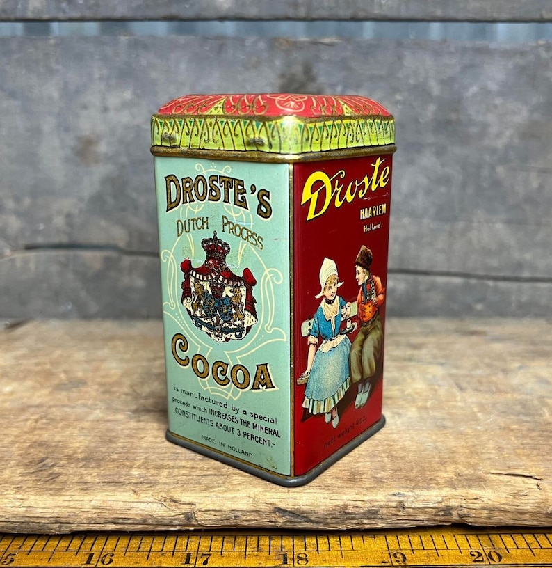 Droste's Dutch Process Cocoa Antique Tin - Made in Holland - Vintage ...