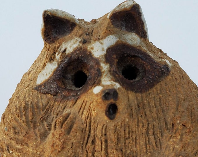 Bonnie Staffel Studio Pottery Hand Carved Racoon Critter - Michigan ...