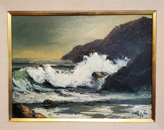 Robert Wee Listed California Artist - Coastal Oil Painting - Rocky ...