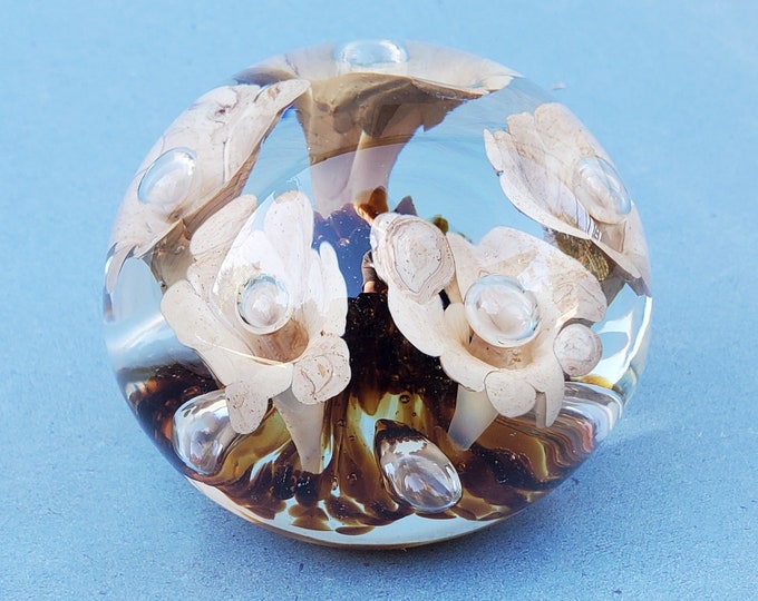 Joe Rice Handblown Art Glass Floral Paperweight - House of Glass ...