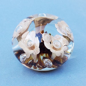 Joe Rice Handblown Art Glass Floral Paperweight - House of Glass ...
