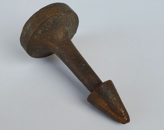 Vintage Brass Survey Marker Pin - Heavy Cast Metal - Surveyor Marker ...