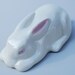 Belleek Porcelain Resting Bunny Figure Pink Ears and Eyes Made in ...