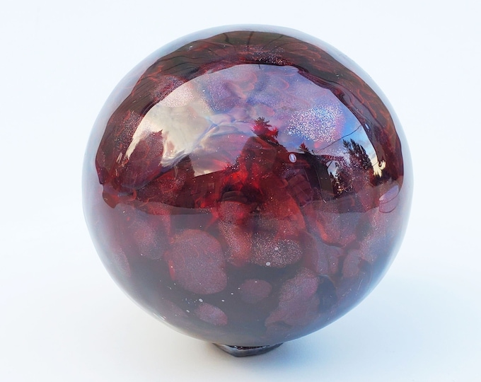 Bryan Duncan Oregon Artist Glass Float Orb Vase - Deep Purple Swirl ...