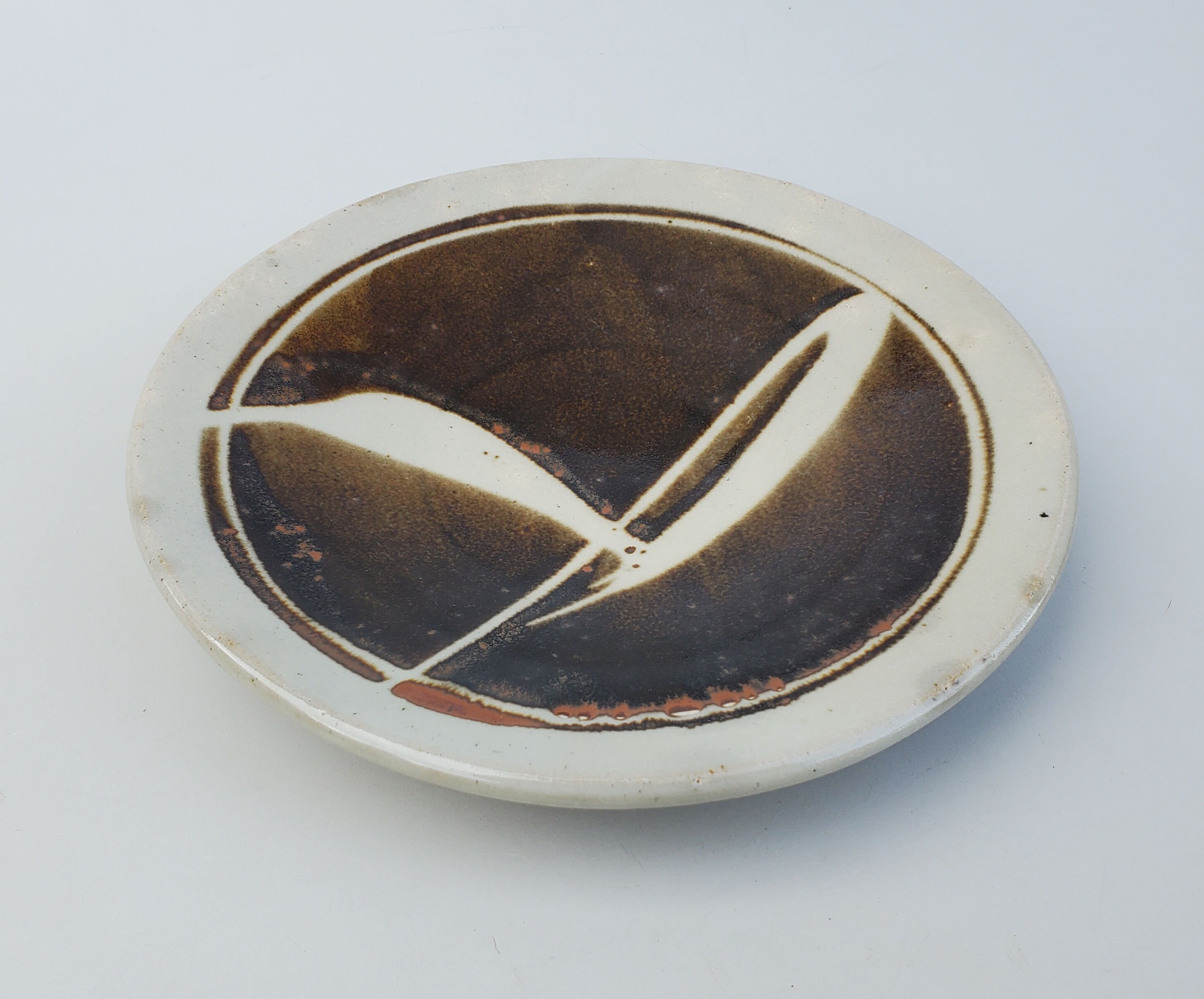 Eric Norstad Studio Pottery Decorated Leaf Plate - Asian Style Leaf ...