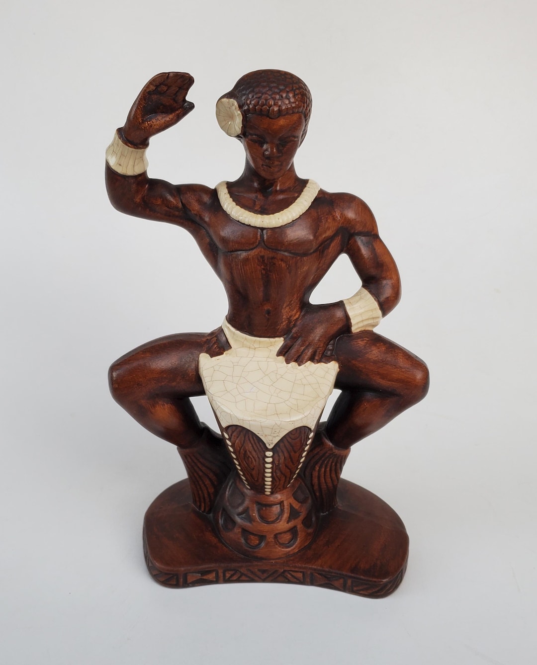 Treasure Craft of Hawaii - Hawaiian Hula Beach Drummer Statue - Bongo ...