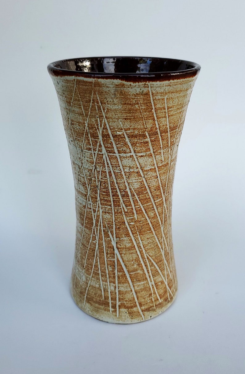 Louis Mideke Northwest Large Studio Pottery Vase - Unique Hand Carved ...