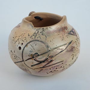 Steven Kaye Carved Southwestern Style Studio Pottery Vase - Beaded ...