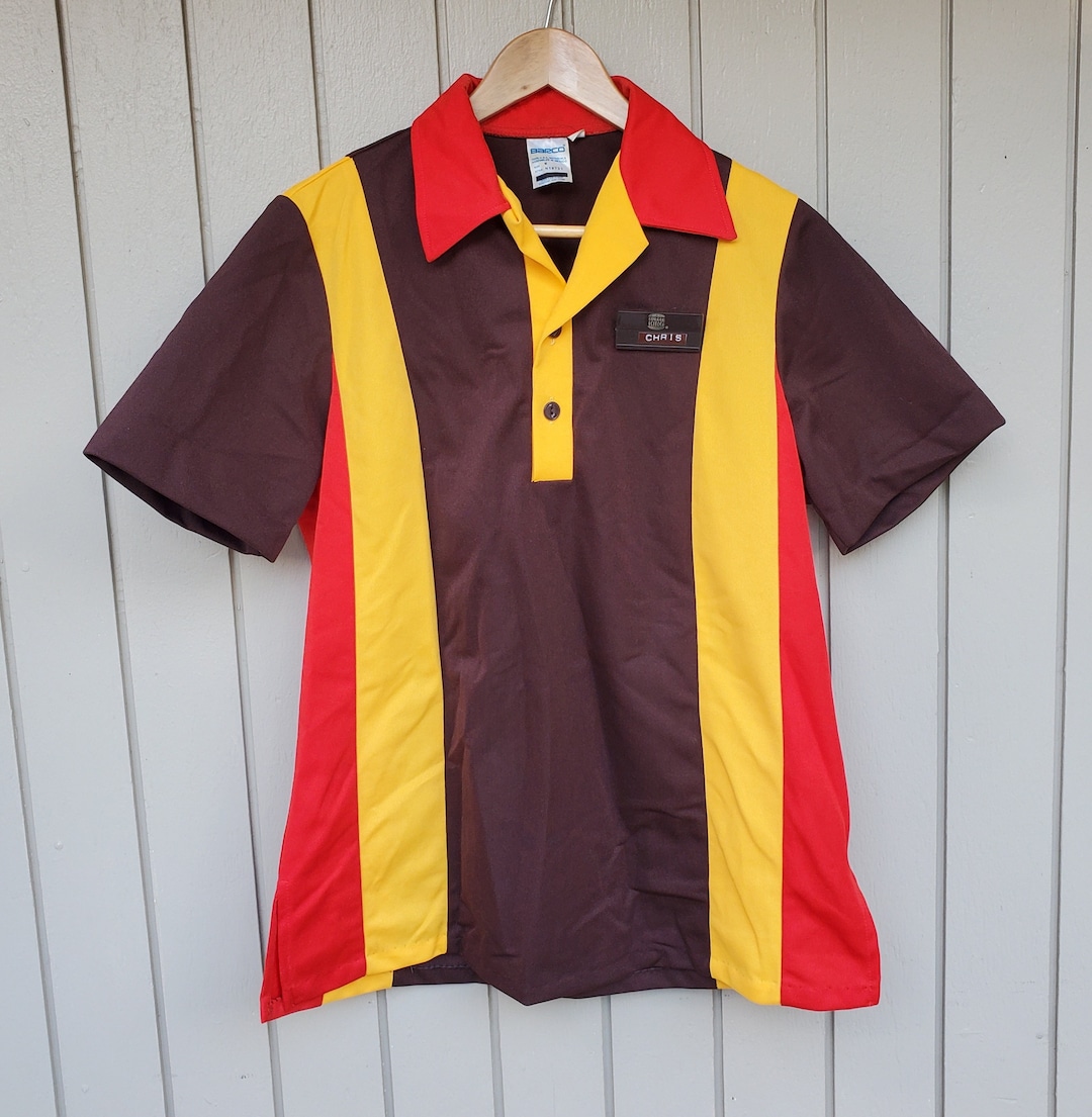 1980's NW Burger King Restaurant Uniform + Hat + Name Tag - Barco 100% ...
