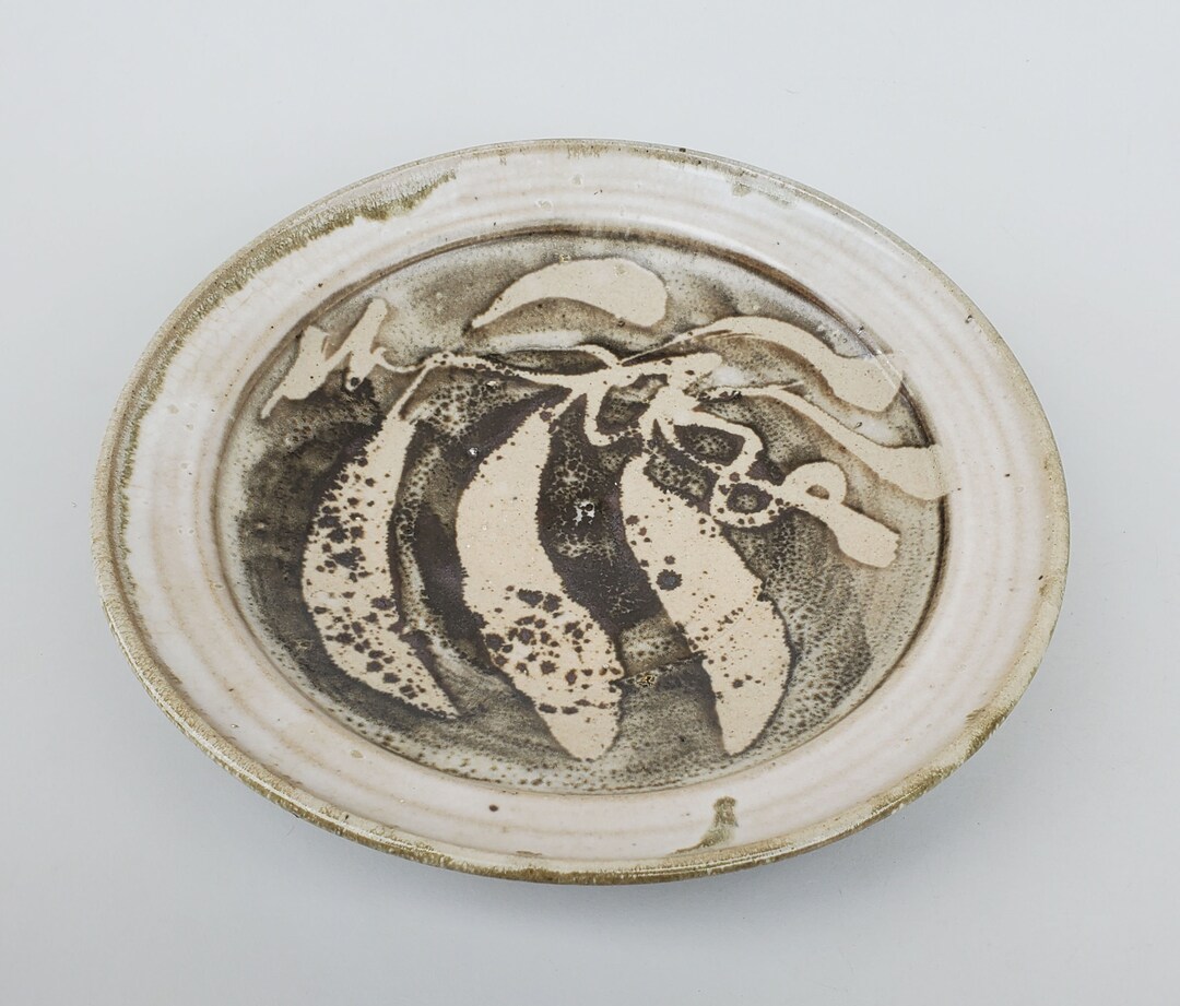 Eric Norstad Decorated Studio Pottery Bowl - Wax Resist Leaf Design ...