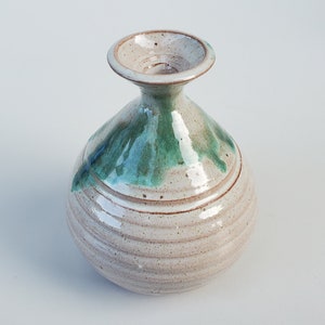 Wayne Taylor Canadian Studio Pottery Vase - Green Drip Glaze Over White ...