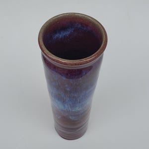 Ken Merrick New Mexico Studio Pottery Tall Cylindrical Vase Purple Drip ...