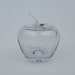 Blenko Art Glass Hand Blown Apple - Large Clear Glass Long Stem Apple ...