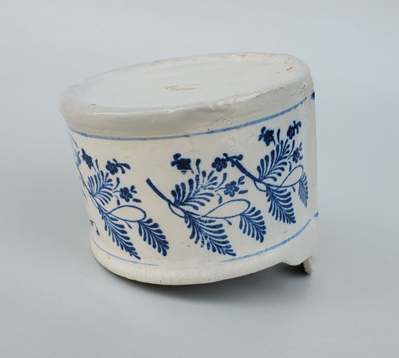 German Antique Salt Boxes Antique Wall Hanging Blue & White Hand