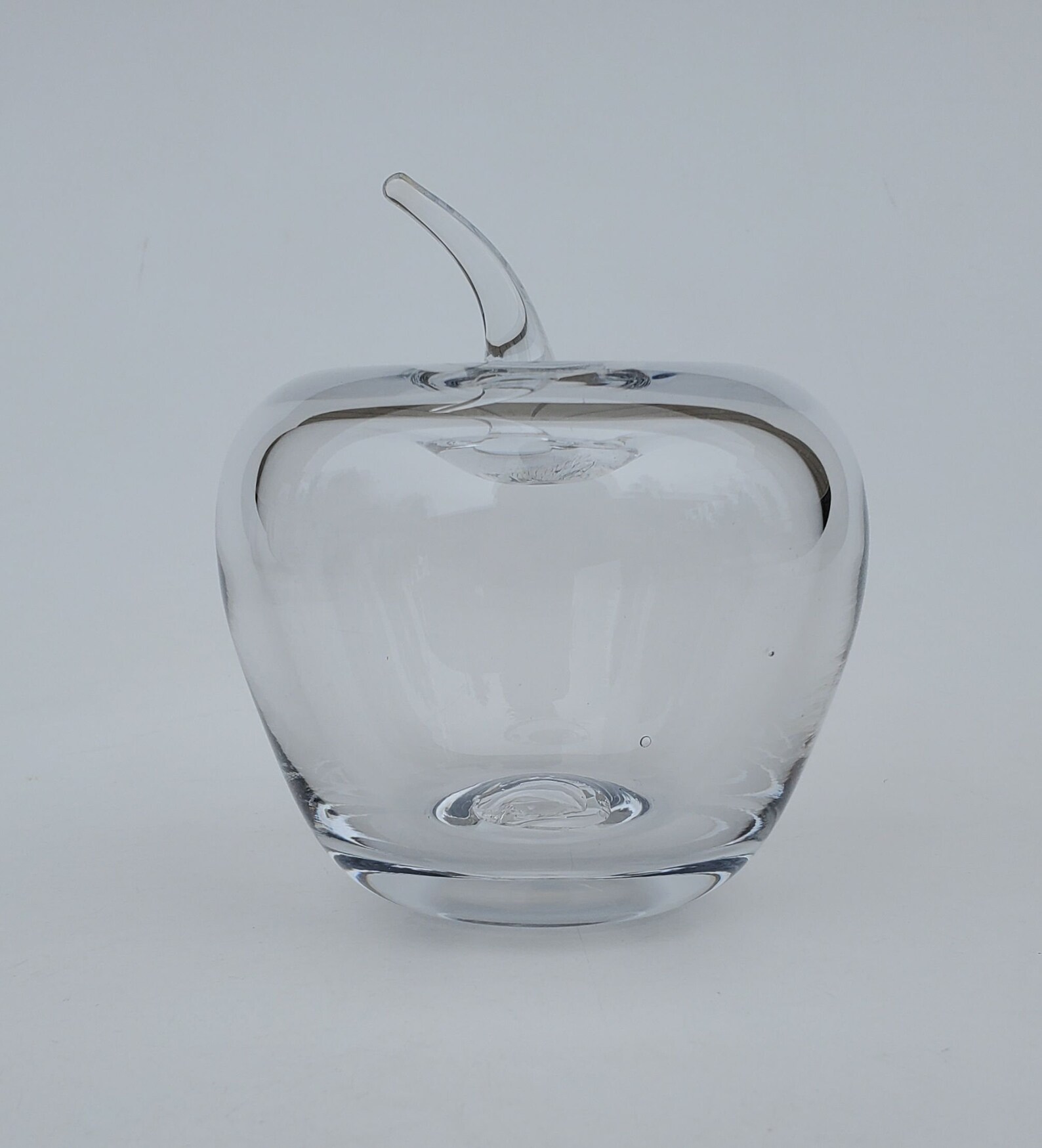 Blenko Art Glass Hand Blown Apple Large Clear Glass Long - Etsy