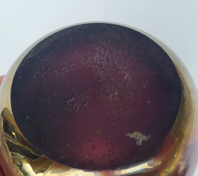 Joe Piasecki Art Glass Sculpture Vase Iridescent Purple - Etsy