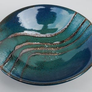 Patrick Horsley Northwest Studio Pottery Bowl - Cobalt Blue With Green ...