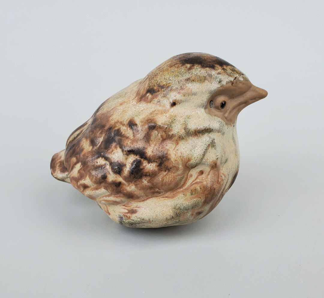 Erik Engqvist Swedish Art Pottery Bird Jie Verk Stad Brown Matt Glaze ...