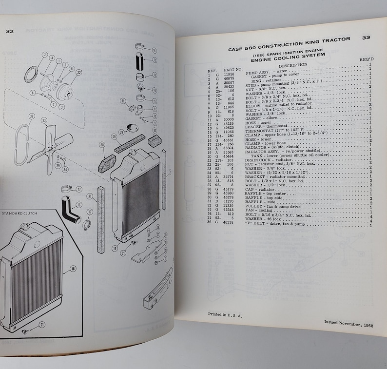 1968 Case Farm Tractor Model 580 Construction King Wheel Tractor Parts ...