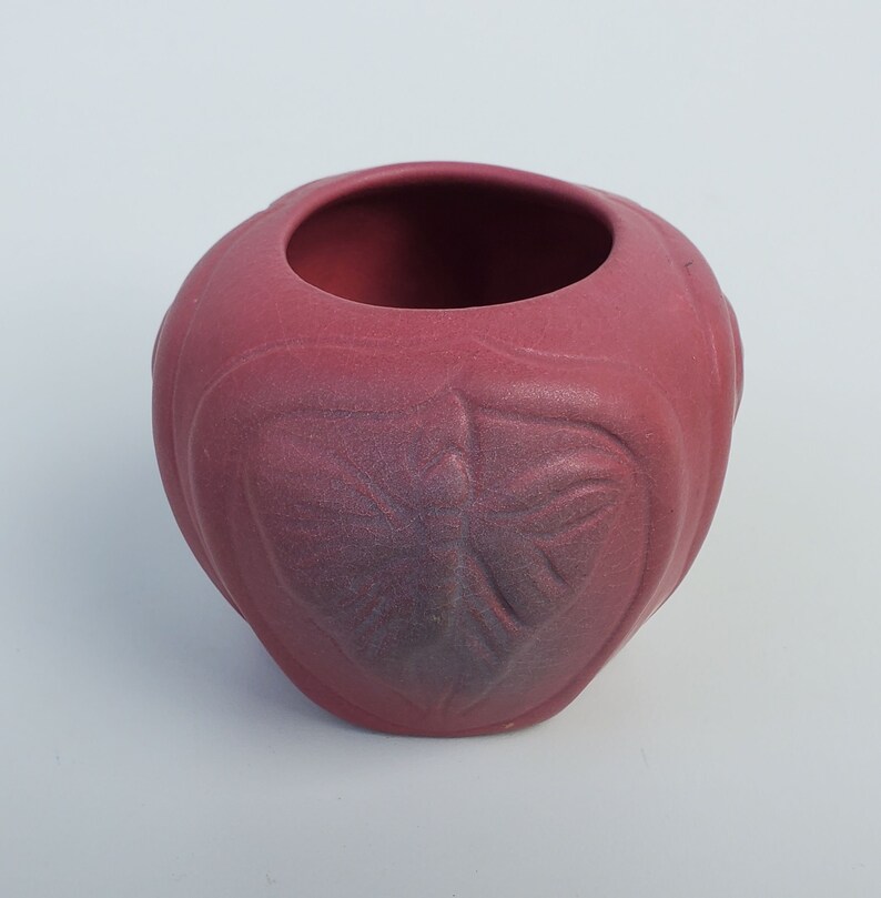 Van Briggle Art Pottery Luna Moth Vase - Persian Rose Glaze - Nice ...