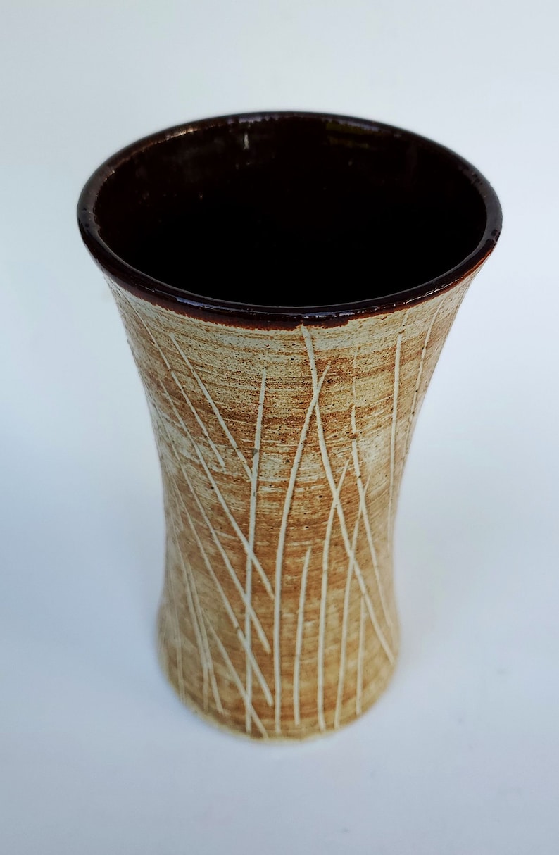 Louis Mideke Northwest Large Studio Pottery Vase - Unique Hand Carved ...