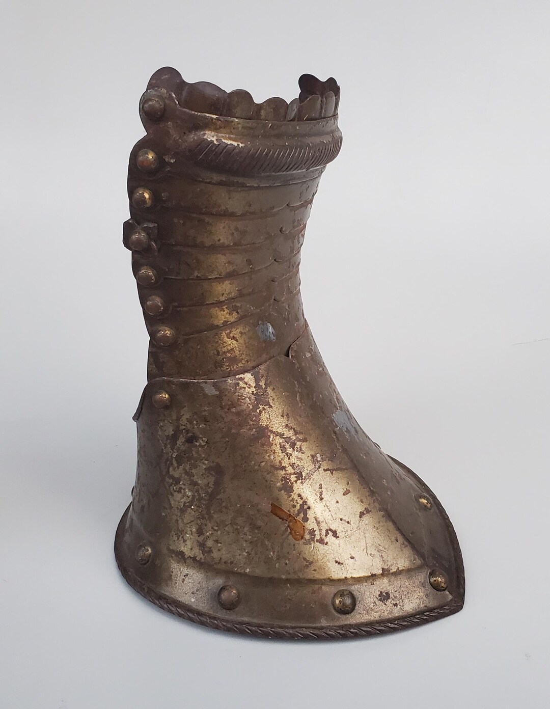 Antique Metal Hand Armor Gauntlet Brass Finish Riveted Base Edge ...