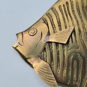 Brass Angel Fish Wall Art Sculpture Trio - Nautical Design - Mid ...