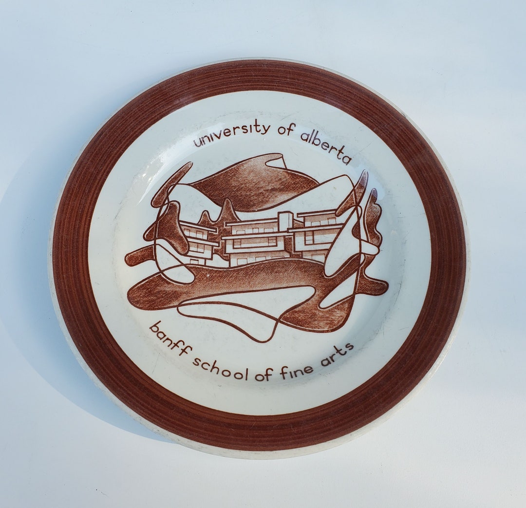 University of Alberta Banff School of Fine Arts Vintage Cafeteria China Plate - Erica Vitrified ...