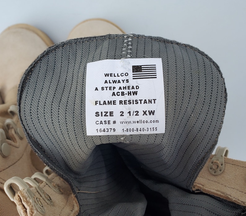 Wellco US Army Steel Toe Hot Weather Combat Boot - Vibram Rubber Slip ...