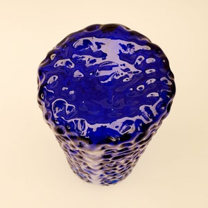 Blenko Art Glass Cobalt Blue Textured Vase Shape 9820 Produced in 1998 ...