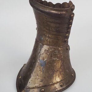 Antique Metal Hand Armor Gauntlet Brass Finish Riveted Base Edge ...